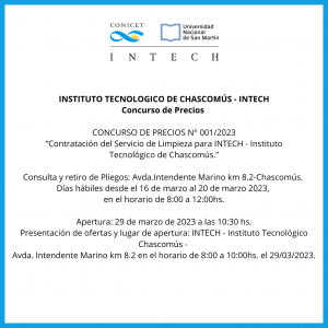 Concurso de Precio - Servicio de Limpieza para el INTECH | INTECH